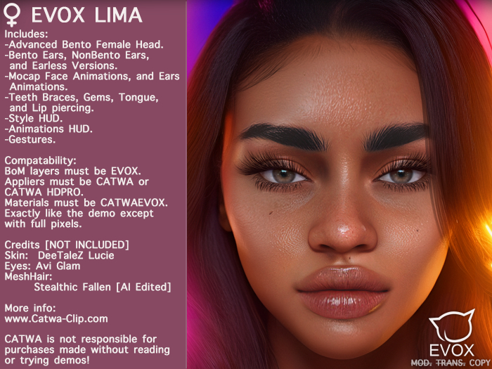 Second Life Marketplace - CATWA EVOX Lima